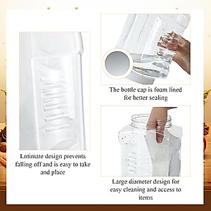 Ziliny 3 Pcs 1 Gallon Clear Plastic Jar with Lid Wide Mouth Square Screw Top Food Storage Containers, PET Plastic Empty Grip Jar Canisters for Candy Cookies Kitchen Food Safe(White Lid)