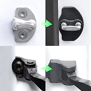 BELOMI Tesla Model 3/Y Door Lock Cover, 4 Door Lock Protector and 4 Door Stopper Covers, Auto Door Latches Protection Guard, Set of 8 for Tesla Accessories