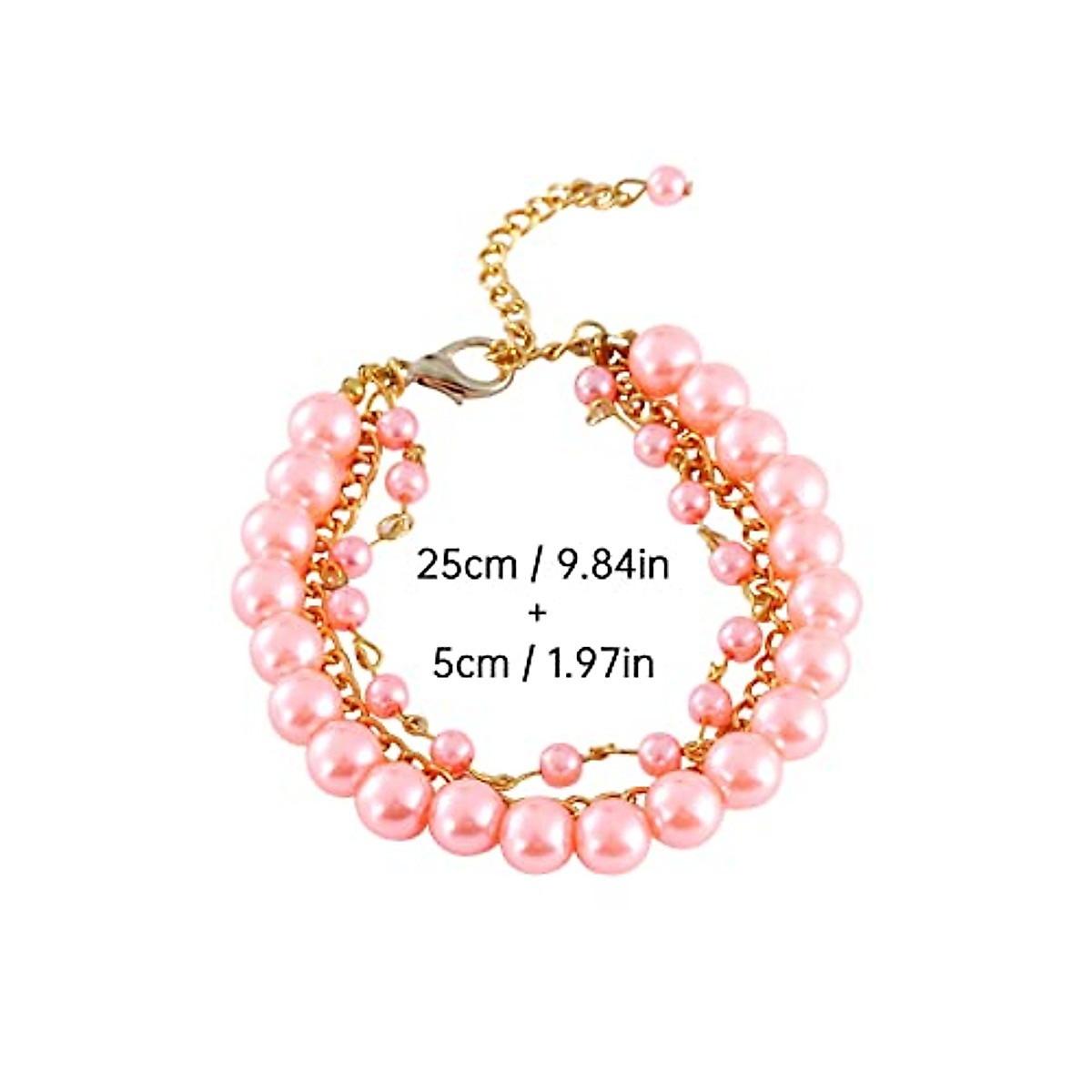 Dog Collars Pet Pearl Necklace Cute Doggie Cat Summer Collar with Crystal Rhinestone for Cats Puppy Costume