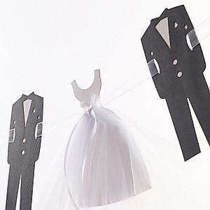 Bridal Shower Decoration Wedding Banners - Core Decorations for the Bride and Groom, Engagement Party Table Decorations, Wedding Dress Selection, Bridal Shower Decorations.Bride to Be Chair Banner, Bridal Shower Decoration (Bride and groom)