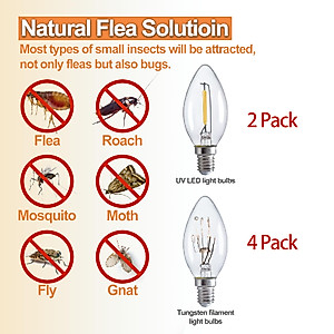Flea Traps for Inside Your Home 2 Packs, Flea Trap Indoor Pest Control Trapper Insect Killer with Light, Sticky Bed Bug Natural
