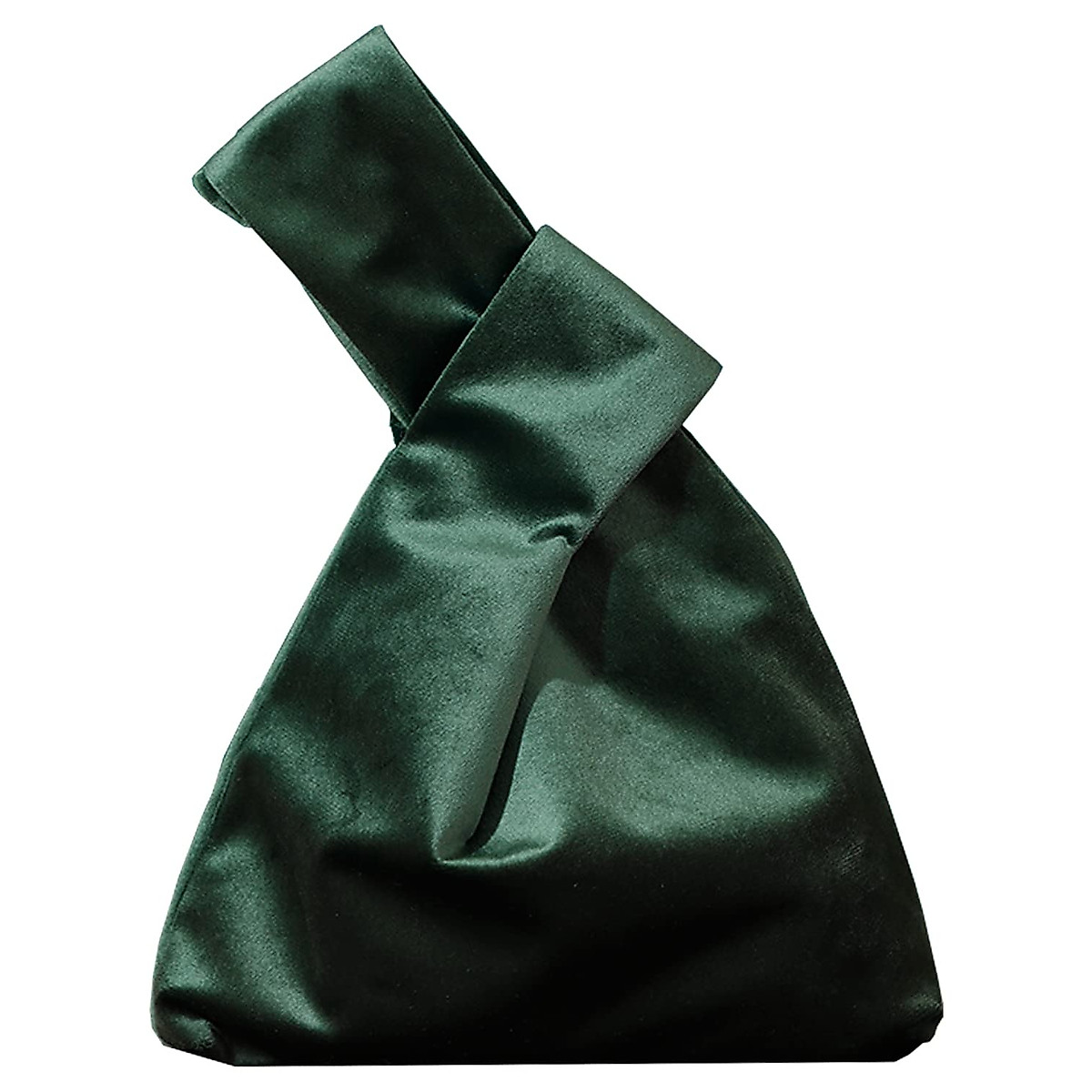 YuuTbiu Dark Green Knot Purse,Elegant Style Wrist Bag,Velvet Portable Wallet for Women middle