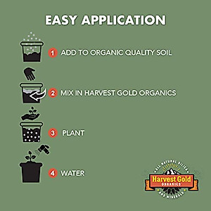Harvest Gold Organics - Organic Soil Conditioner, Natural Soil Amendment for Houseplants, Flowers, Lawns, Gardens and Trees, Provides Natural Silica and Micronutrients for Plants (3 Pound Bag)