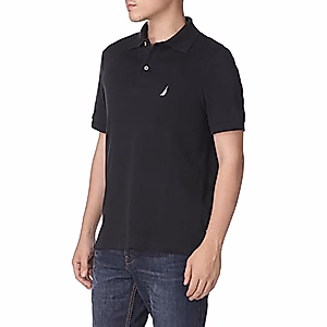 Nautica Men's Classic Fit Short Sleeve Solid Soft Cotton Polo Shirt, True Black, XX-Large