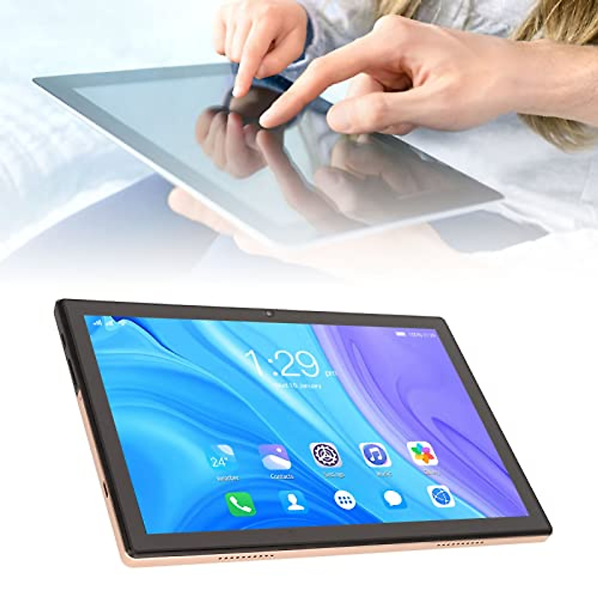 Bewinner 10 Inch Tablet for Android 11,6GB RAM 128GB ROM, 1920 x 1200 IPS HD Touchscreen,Octa Core Processor, Dual Sim 4G Calling Tablet, WiFi Bluetooth Tablet PC Gold(US)