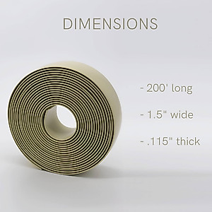 KOMORAX 200ft Long 1.5" Wide Vinyl Chair Strapping. Repair & Replacement Matte Finish.for Patio Outdoor Lawn Garden Durable Attractive (Driftwood)