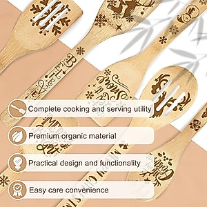 Christmas Utensil Holder Ceramic with 6 PCS Cooking Utensil, Christmas Women Gifts Santa Claus Cooking Utensil Crock Holder for Kitchen Counter Decorations Countertop Spatula Utensil Storage Organizer