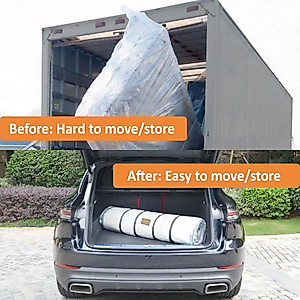 Foam Mattress Vacuum Bag (Queen/Full/Full XL) with Straps and 5 Name Tag Stickers, Moving, Sealable Bag for Mattresses, Double Zip and Leakproof Valve