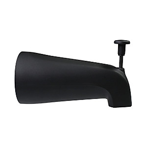 Westbrass A531D-1F-62 5-1/4" Reach Wall Mount Tub Spout with Front Diverter, Zinc, Matte Black