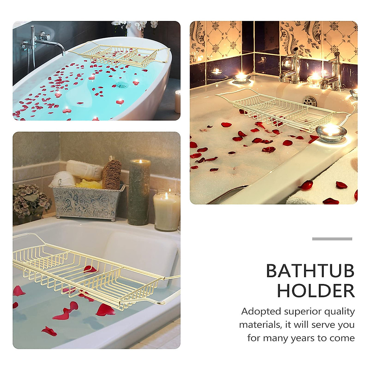 Stainless Steel Shower Tray: European Style Extendable Bathtub Tray for Luxury Bath Stainless Steel Over The Tub Bath Tray for Bathroom Accessories