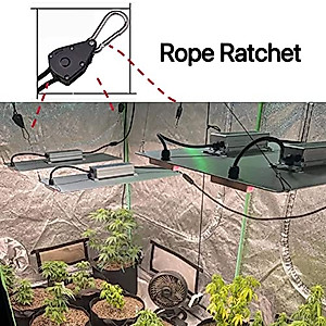 Green Hut 6 Pair of 1/8 inch Adjustable Rope Hanger Heavy Duty for Grow Light Rope Hangers Loose-Proof Design Light Fixture Hangers (12Pcs)