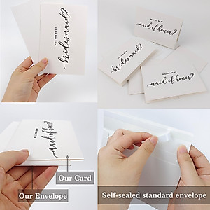 CGBRspacex Will You Be My Bridesmaid Cards (6 Packs), Bridesmaid Proposal Cards, 4 Bridesmaid Cards, 2 Maid of Honor Cards, Wedding Card with 6 Envelopes