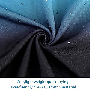 WanLiangJin Toddler Girls Gymnastics Leotards Size 8-9 9-10 8-10 Years Kids Blueblack Biketards Sparkly Rhinestone Diamante Athletic Tumbing Class Ropa de Gimnasia para niñas Sport Activewear