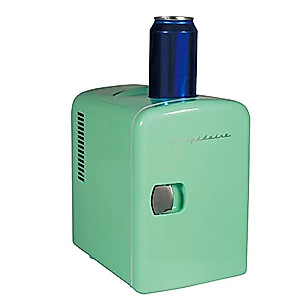 Frigidaire Mini Portable Compact Personal Fridge Cooler, 4 Liter Capacity Chills Six 12 oz Cans, 100% Freon-Free & Eco Friendly, Includes Plugs for Home Outlet & 12V Car Charger - Mint