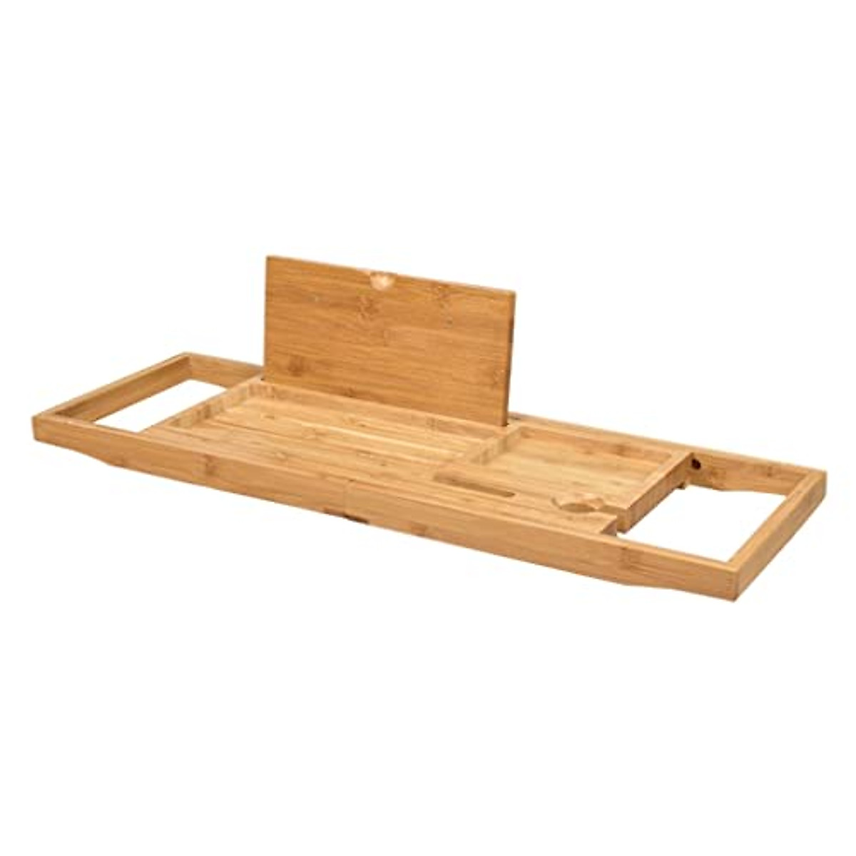 LIUYUNQI Wooden Bath Caddy Tray Extendable Bathtub Bridge Board Shelf Wint Book/Tablet Stand Wine Candle Holder