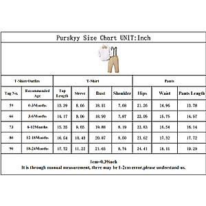 PURSKYY Baby Boy Dress Clothes 3-6 Months, Newborn Gentleman Outfit, Long Sleeves Shirt+ Bowtie+ Khaki Suspenders Pants, Fall Winter Infant Wedding Suit Set
