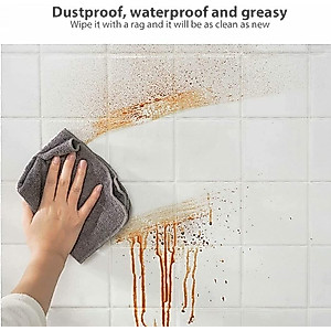 Electrostatic Absorption Wall Protective Film, Self-Adhesive Removable Wall Electro Static Protective Film, Electrostatic Protective Film Oil Proof Waterproof Sticker Easy to Clean (A-6.6 ft)