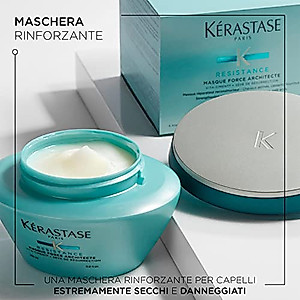 Kerastase Resistance Masque Force Architecte Hair Mask | Reconstructing Hair Mask | Strengthens Hair and Prevents Breakage | With Ceramides and Pro-Keratine Complex | For Dry & Damaged Hair | 6.8 Fl Oz