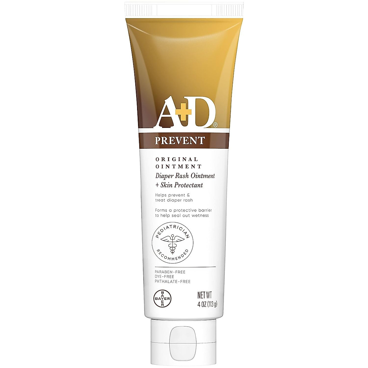 A+D Original Diaper Rash Ointment, Baby Skin Protectant With Lanolin and Petrolatum, Seals Out Wetness, Helps Prevent Diaper Rash, 4 Ounce Tube, Packaging May Vary (Pack of 3)