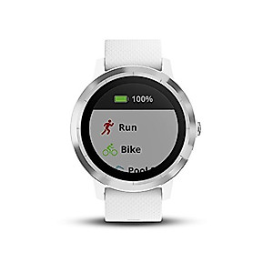 Garmin vívoactive 3 GPS Smartwatch - White & Stainless (Renewed)