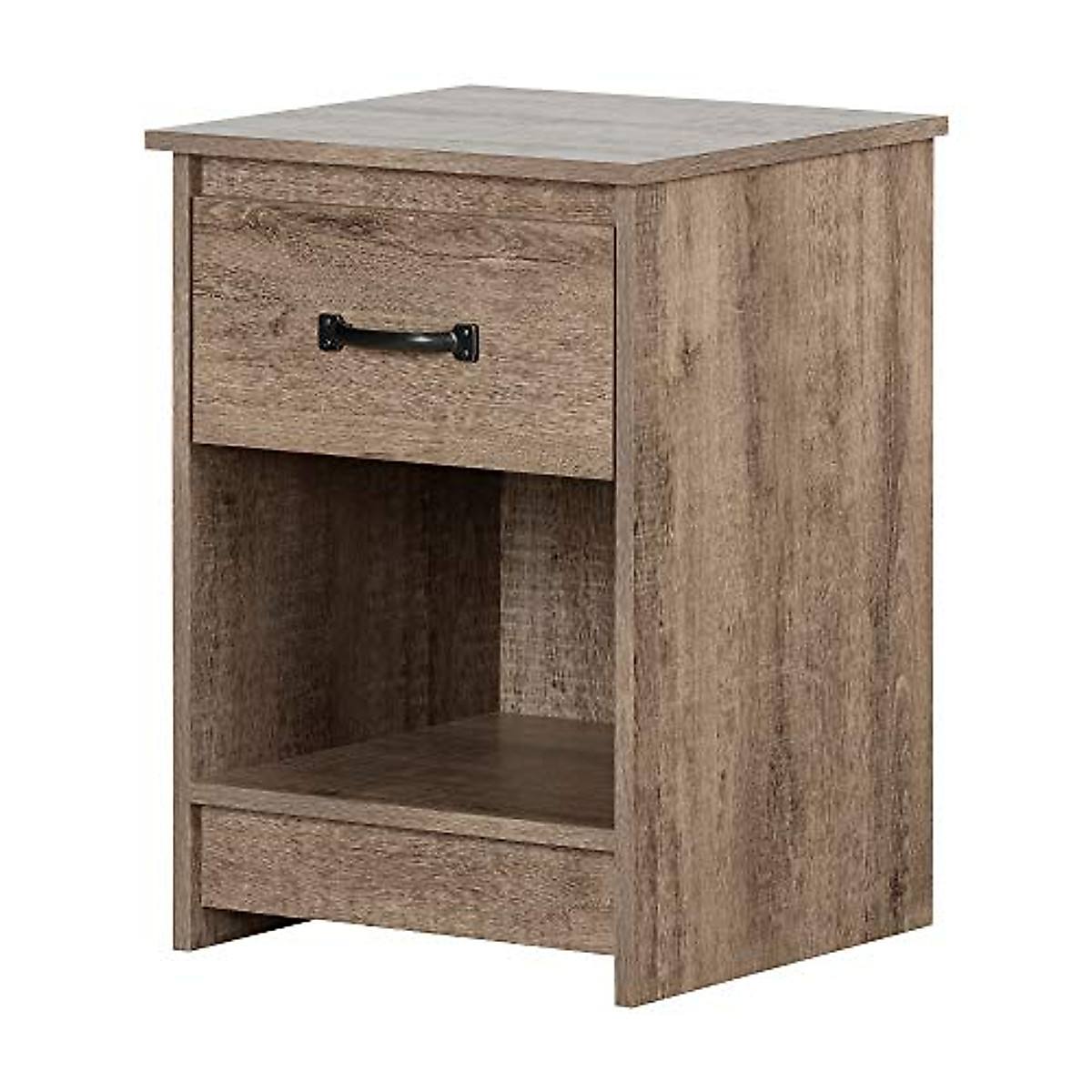 South Shore Tassio 1-Drawer Nightstand-Weathered Oak