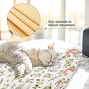 51“Baby Splat Mat for Under high Chair, N0N-Slip Splash Mat,Baby Washable Spill mat,Waterproof Washable Cloth for Arts/Crafts,Playtime Mats for Kids,Floors or Tables.Reusable Fabric (51”×51”)/Rabbit