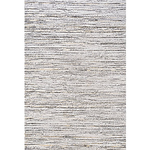 JONATHAN Y SOR200A-8 Loom Modern Strie' Indoor Area-Rug Solid Striped Casual Transitional Easy-Cleaning Bedroom Kitchen Living Room Non Shedding, 8 ft x 10 ft, Gray/Black