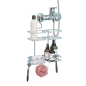 TEKNOTEL Shower Caddy Hanging Bathroom Organizer - Rust Proof Wire Durable Hanging Shower Head Caddies Storage Rack With Suction Cups Large Space for Bath Accessories 15.5 x 11.02 x 4.8