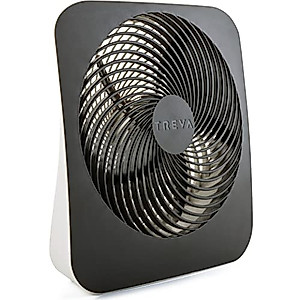 Treva 10-Inch Portable Desktop Battery Fan, Powered by Battery and/or AC Adapter - Air Circulating with 2 Cooling Speeds, With Built In USB Charging Port