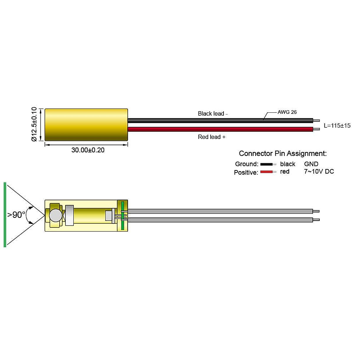 Quarton Laser Module VLM-520-27 LPA Direct Green Laser Line Generator (Industrial Use Line Laser)