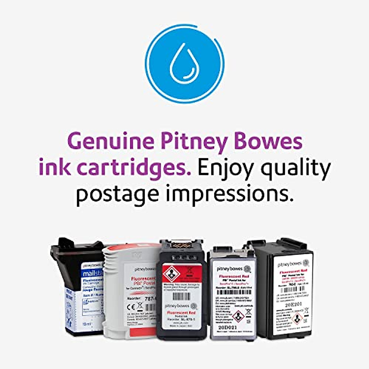 Pitney Bowes 765-9 Ink Cartridge for SendPro C Auto, DM300C™ & DM400C™ Series, Red Ink, 45 ml