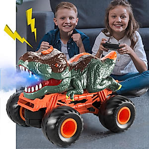 Bennol Remote Control Dinosaur Car Trucks Toys for Kids Boys 3-5 4-7 8-12, 2.4GHz RC Dino Car Toys Gifts for 3 4 5 6 Year Old Boys Kids, Indoor Outdoor RC Car Dinosaur Toys for Kids 3-5 4-7 5-7 8-12