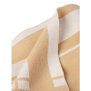 State Cashmere Reversible Throw Blanket with Fringes - Ultra Soft Accent Blanket for Couch, Sofa & Bed - Made with Merino Wool & Cashmere Sourced from Inner Mongolia - (Camello/Beige, 70"x50")