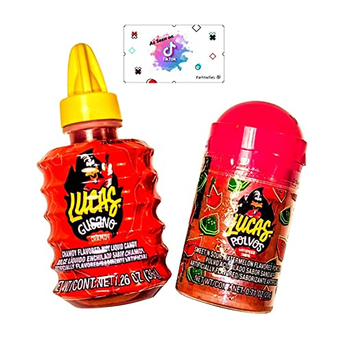 Chamoy Pickle Kit, Mexican Sour Candy Dulces, Delicious Sour Belts, Lucas 7 Pc