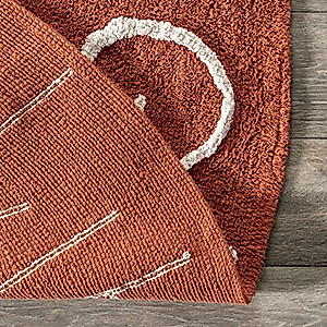 nuLOOM Kids Washable Round Alphabet Area Rug, 6' Round, Rust