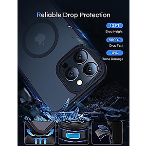 Mgnaooi Magnetic Case for iPhone 12 &iPhone 12 Pro Case [MIL-Grade Drop Tested & Compatible with MagSafe] Translucent Matte Back with Aluminum Alloy Keys, Anti-Fingerprint Anti-Scratch, Black