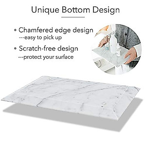 JIMEI Marble Rectangular Vanity Tray for Bathroom – Marble Kitchen Serving Tray for Coffee, Cheese, Pastries, Bread – Jewelry Storage Organizer Decorative Tray for Dresser, nightstand or Desk