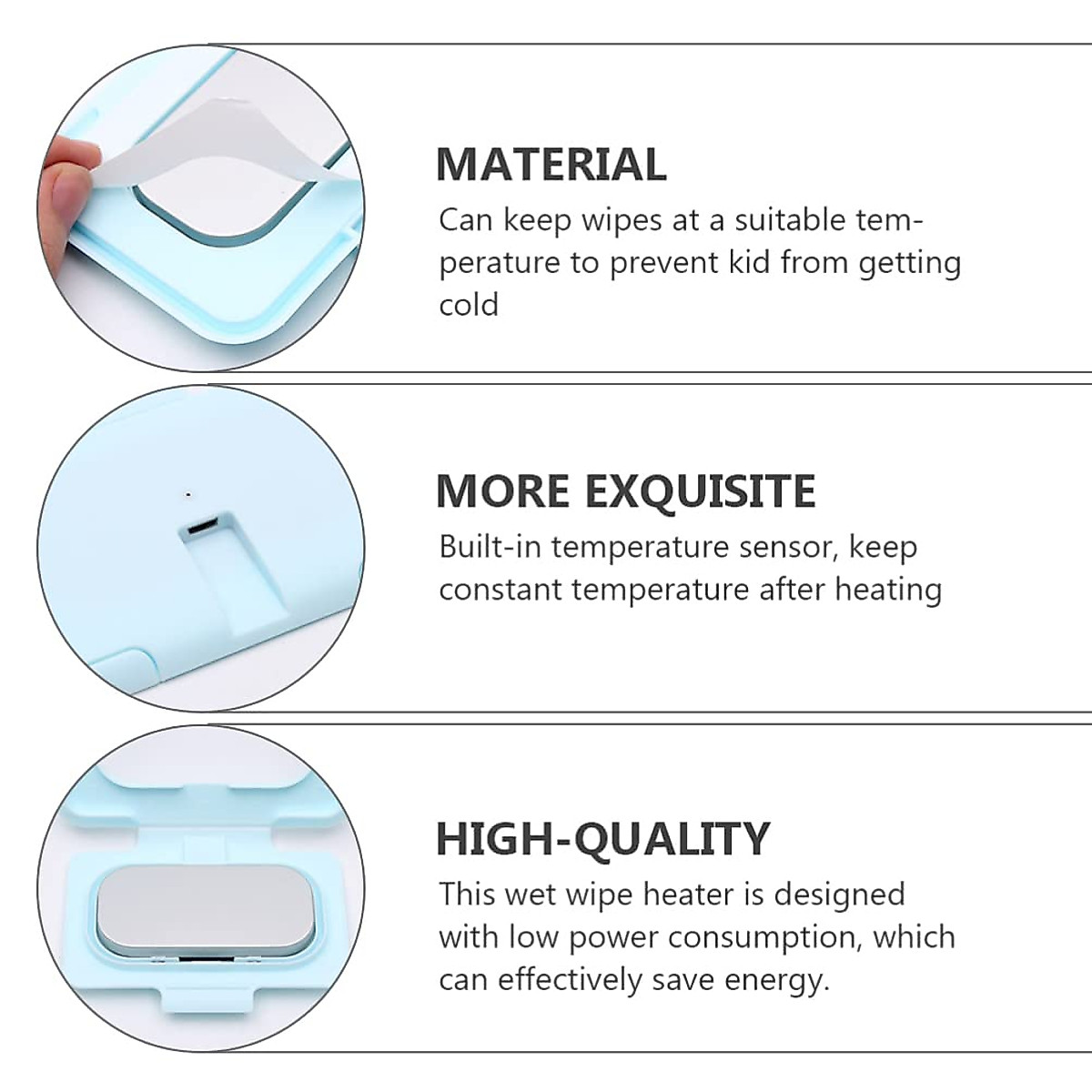 Kisangel 1 Set Baby Wipe Warmer Diaper Wipe Warmer USB Charge Portable Wet Tissue Heater for Outdoor Winter