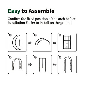 SCENDOR Garden Arches Arbors Curved Metal Durable Iron Plants Trellis Stand Use for Outdoor Garden Arbor Climbing Plants Wedding Arches Ceremony
