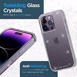 Case-Mate iPhone 14 Pro Max Case - Sheer Crystal [10FT Drop Protection] [Wireless Charging Compatible] Luxury Cover with Cute Bling Sparkle for iPhone 14 Pro Max 6.7", Anti-Scratch, Shock Absorbent