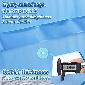 MADHOLLY Dome Patio Furniture Cover Airbag- 47In Dia Reusable Weather Resistant Dome Airbag with Ropes to Fix- Picnic Table Airbag Patio Table Cover Support for Outdoor Patio Furniture, Blue