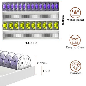 Coffee Pod Storage Holder Drawer Organizer for Nespresso Vertuo Capsule, Holder Tray Storage for Nespresso Pod, Compatible with 40 7.77fl oz or 56 1.35fl oz Pods for Kitchen Drawer, Office Countertop.