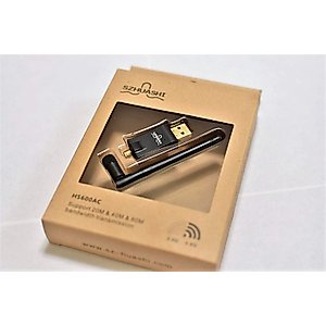 Huashi WiFi USB Adapter 5.8GHz/2.4GHz Dual Band 600Mbps 2dBi Ext. Antenna for Wins/MacOS