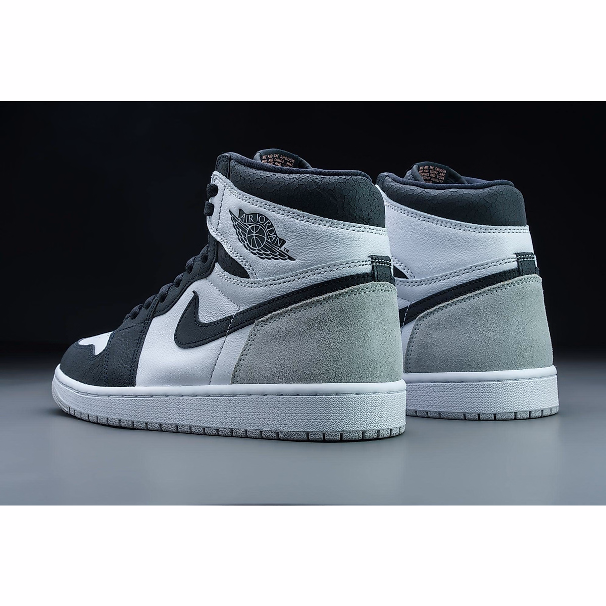 Nike Men's Air Jordan 1 Retro High OG Shoes, White/Black-grey Fog-bleached, 9