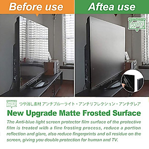 KIOP New Upgrade 65 Inches Out Blue Light and UV Matte TV Screen Protector Multi-Function Anti Glare Film for Samsung,Insignia,VIZIO,TCL,Sony,Sharp,Hisense, LG etc,65" W56.69*L31.85