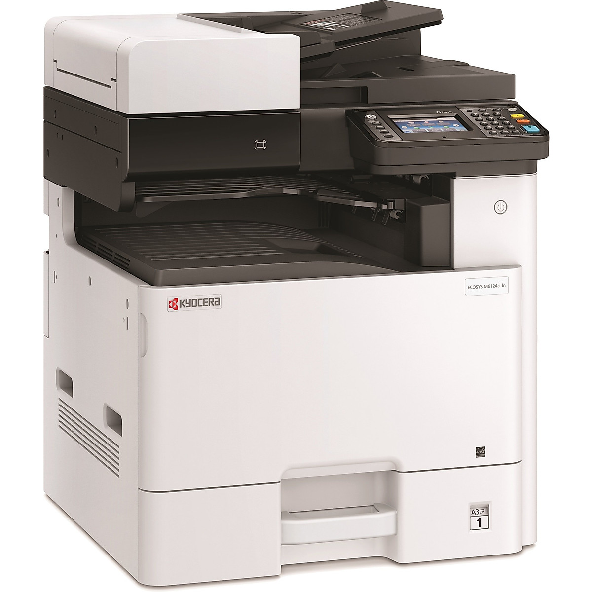 Kyocera 1102P42US0 Model ECOSYS M8124cidn Color A3 MFP Multi-Function Laser Printer (Print/Scan/Copy/Fax), 24 ppm Color, Resolution 600 x 600 dpi Up To Fine 1200 x 1200 dpi, Duplex, HyPAS Capable