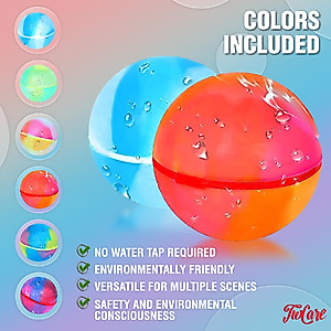 Magnetic Water Bomb Balloons for Kids Adults, Reusable Latex-Free Silicone Easy Quick Fill Ball, Self-Sealing Pool Beach Outdoor Activities Games Toy Summer Fun Splash Party Supplies (12 Pcs)