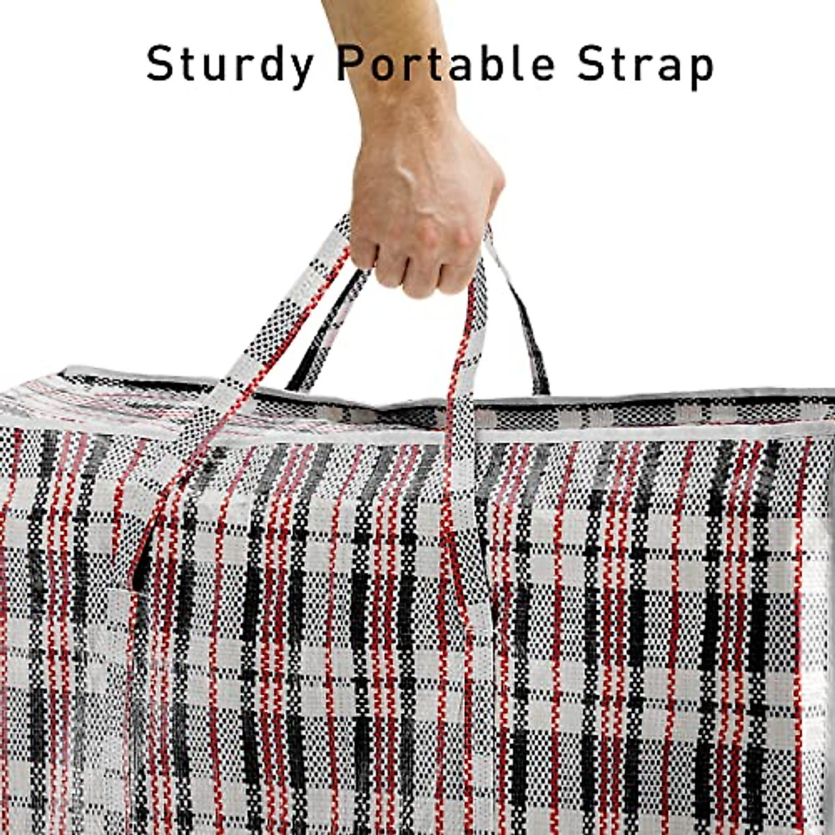 Hiceeden 9 Pack 108L Checkered Moving Storage Bags, Extra Large Travel Plaid Bag Alternative to Moving Boxes, Dorm Laundry Tote Organizer with Strong Zipper and Handle for Clothes, Pillows, Bedding, Red / Blue / Black