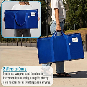 VENO 16 Pack Extra Large Moving Bags with Zippers & Carrying Handles, Heavy-Duty Storage Tote Moving Boxes for Space Saving and Packing (Blue, 16 Pack)