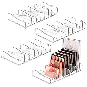 FLMOUTN 4 Pack Makeup Pallet Organizer Eyeshadow Palette Organizers Acrylic 8-Cell Make up Palette Holder Cosmetic Storage for Contour Kit, Eye Shadow, Blush